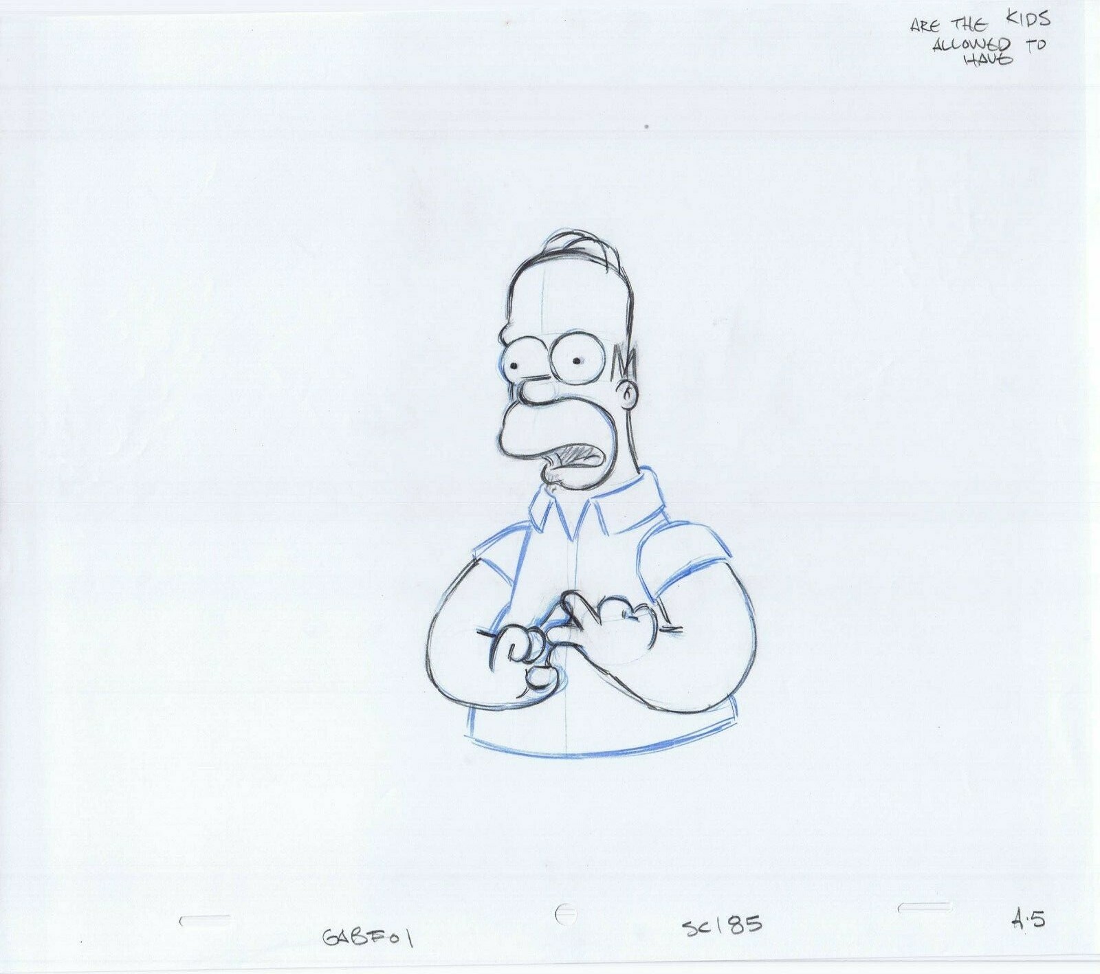 Simpsons Homer 2005 Original Art w/COA Animation Production Pencils ...