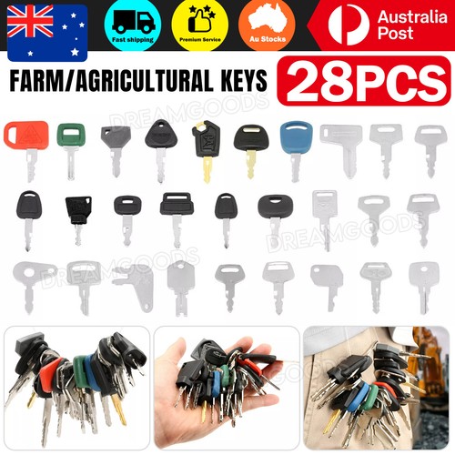 28 Excavator Plant Digger Keys Master Set BOBCAT KUBOTA HITACHI JCB ...