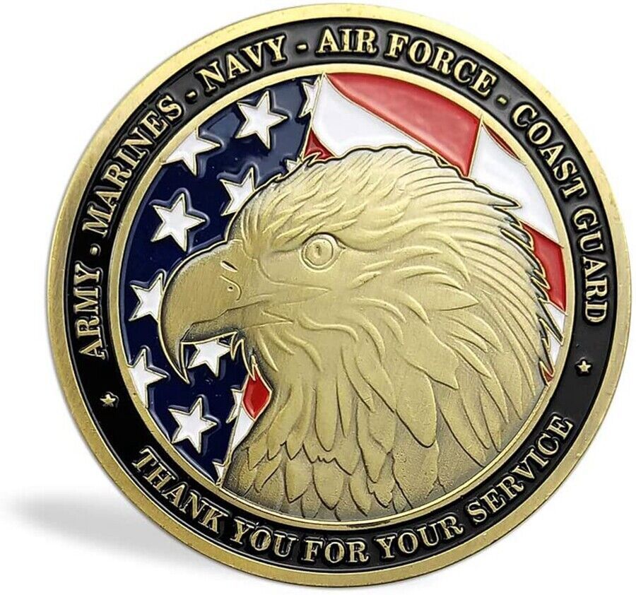10pcs 50mm US Military Family Challenge Coin Veteran Army Navy Armed ...