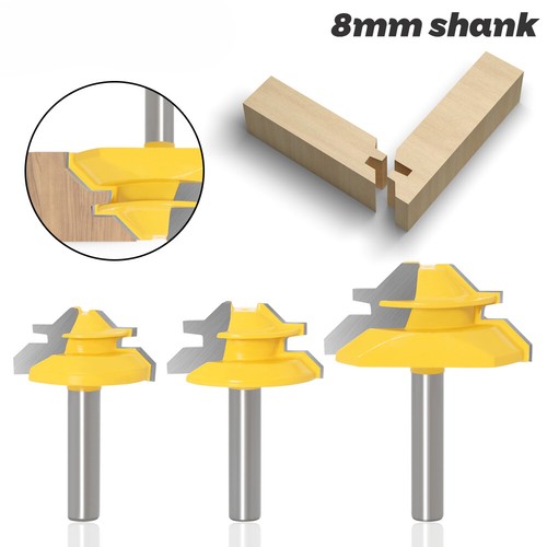 8MM 45Degree Lock Miter Router Bit Milling Cutter Woodworking Tool for ...