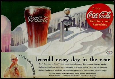 1935 COCA-COLA AD Ice Cold Coke in Snow | eBay