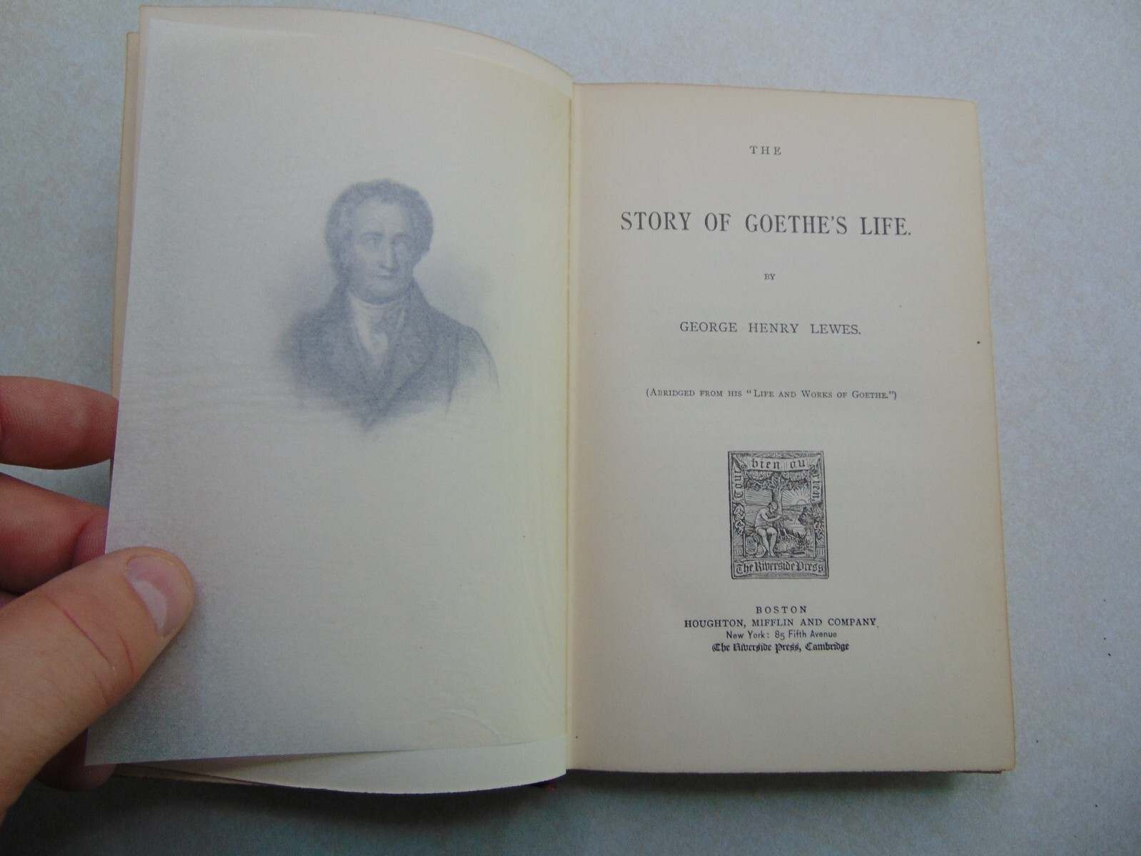 The Story of Goethe's Life G H Lewes HC Book OS2 | eBay
