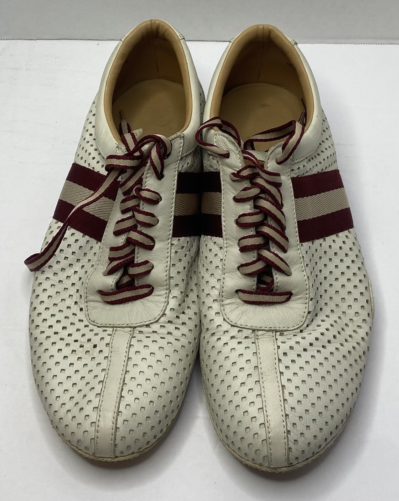 Bally FreeNew White Leather Sneakers Men's Size 8.5 |… - Gem