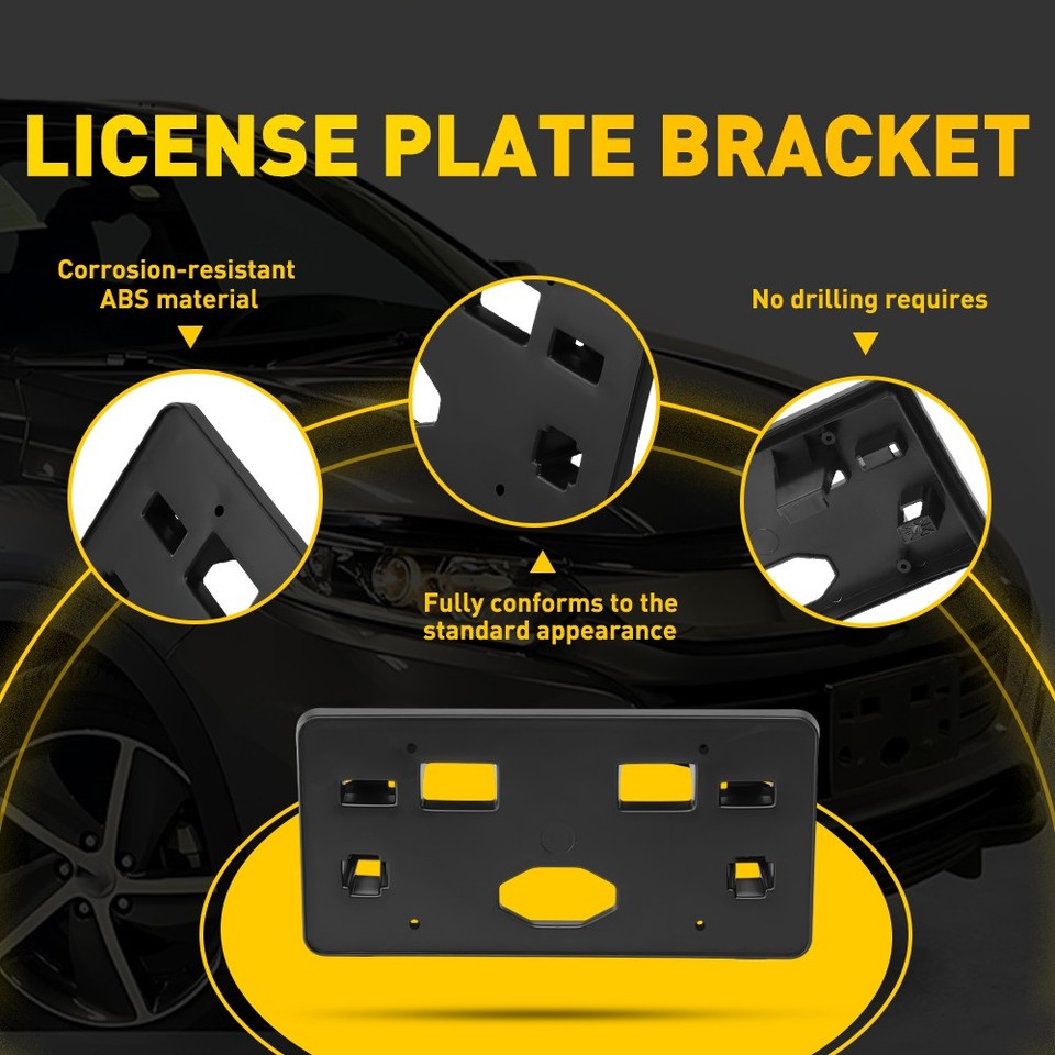 Front License Plate Bracket Black For 2019-2022 Honda HR-V 71145T7WA10 ...