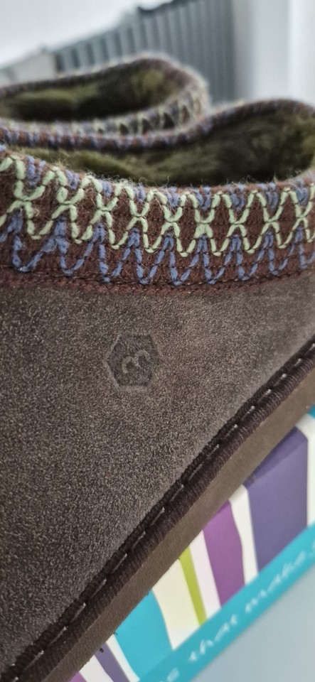 Moshulu Mens Swede Slippers Docker Brown Size 10/11 Unwanted Present ...