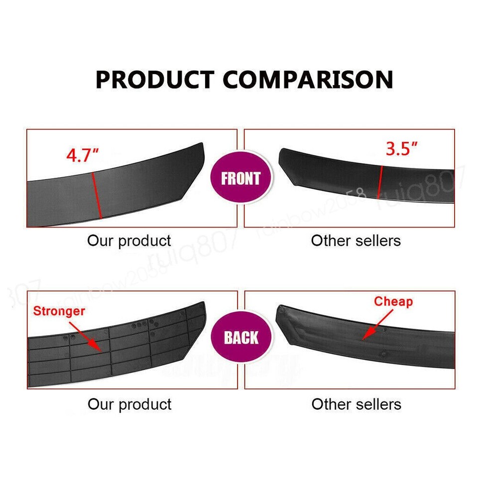 Gloss Black Front Bumper Lip Spoiler Splitter Body For Nissan 180SX ...