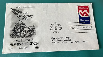 50th Anniversary Of The Veterans Administration 1980 First Day Cover ...