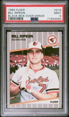 Bill Ripken 1989 Fleer FU¢# Face Black Box Over Error - PSA 9 | eBay