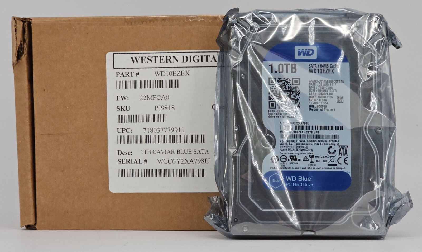 WD Blue WD10EZEX 1TB 7200 RPM 64MB SATA III 3.5" Internal Hard Drive ...