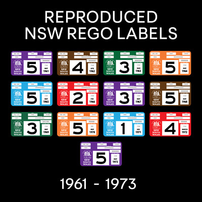 NSW REGISTRATION REGO LABEL STICKER DECALL STICKER 1961 - 1973 | eBay ...