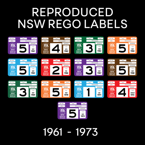 NSW REGISTRATION REGO LABEL STICKER DECALL STICKER 1961 - 1973 | eBay ...