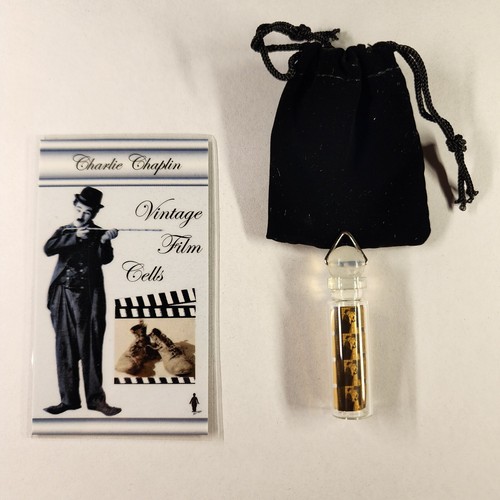 charlie chaplin vintage film cells . strip inside a vial, pouch and ...