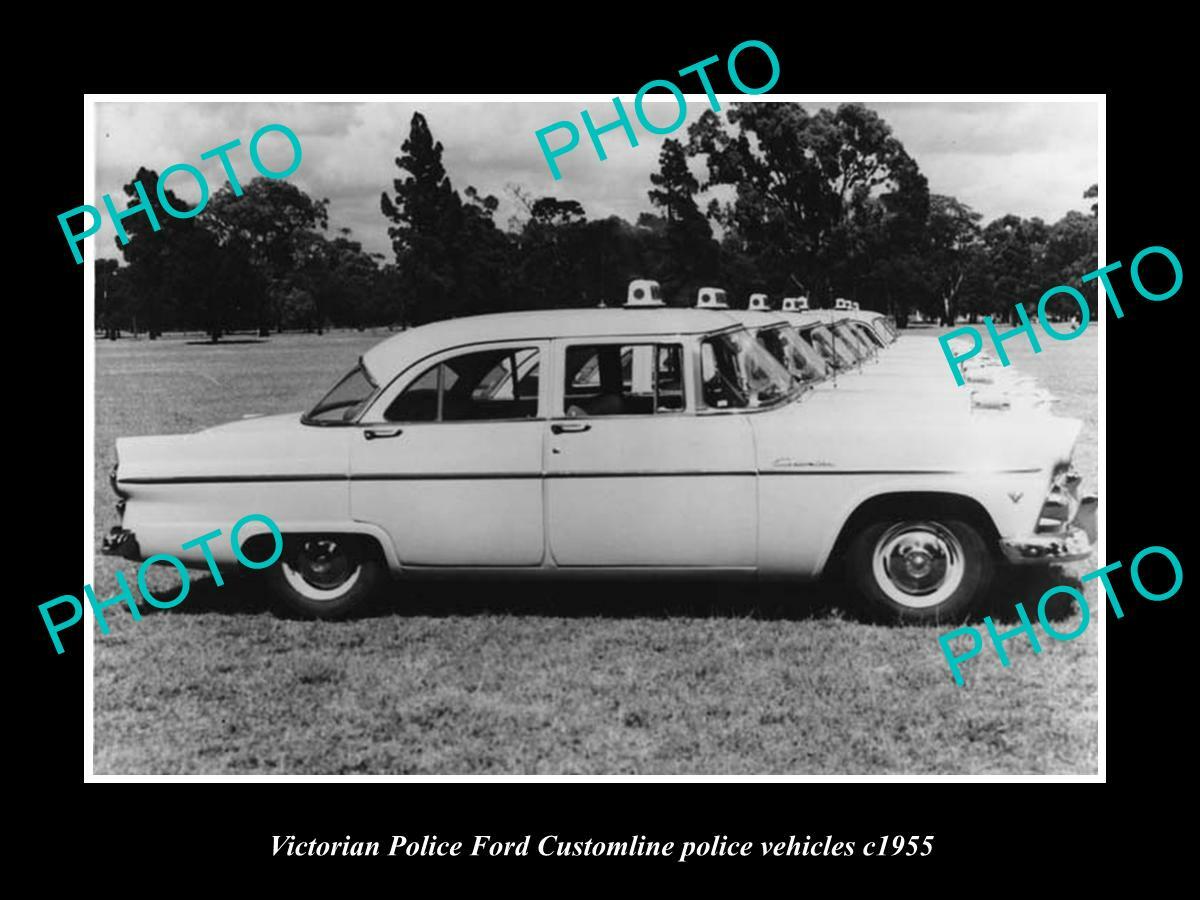 OLD POSTCARD SIZE AUSTRALIAN PHOTO OF VICTORIAN POLICE FORD CUSTOMLINE ...