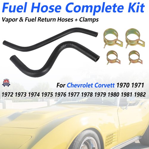 For 1970-1982 Corvette Fuel Hose Kit Vapor & Fuel Return Hoses + Clamps ...