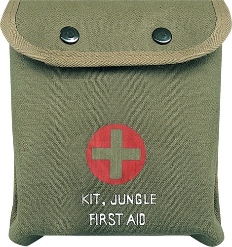 Olive Drab M-1 Jungle Military Red Cross Emergency First Aid Kit with ...