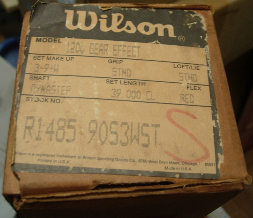 g9 3-PW IRON SET Wilson Pro Golf 1994 Wilson 1200 Gear Effect Midsize ...