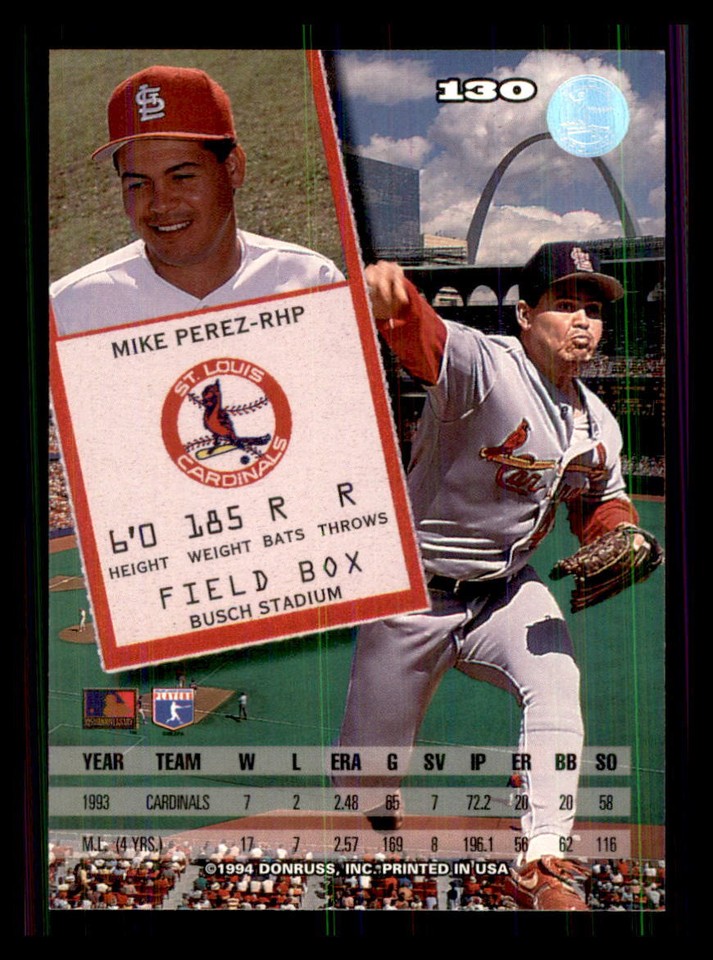 1994 BASEBALL 1994 Leaf Mike Perez St. Louis Cardinals #130 1 | eBay