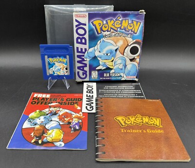 Pokemon Blue Version Nintendo Gameboy CIB 1st Print Sandshrew Shot ...
