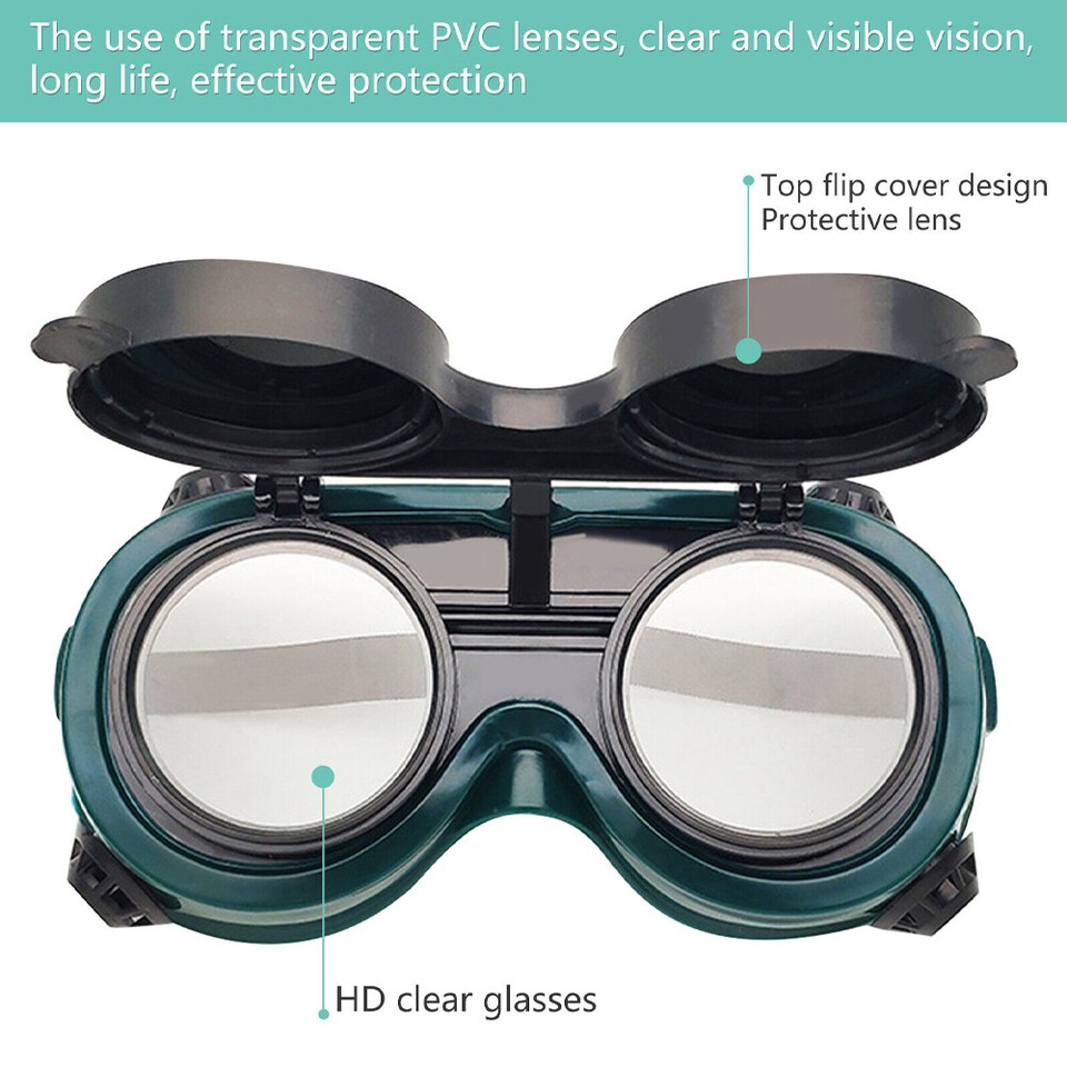 Flip Up Oxy Cutting Welding Safety Glasses Solder Welder Goggles Eye ...