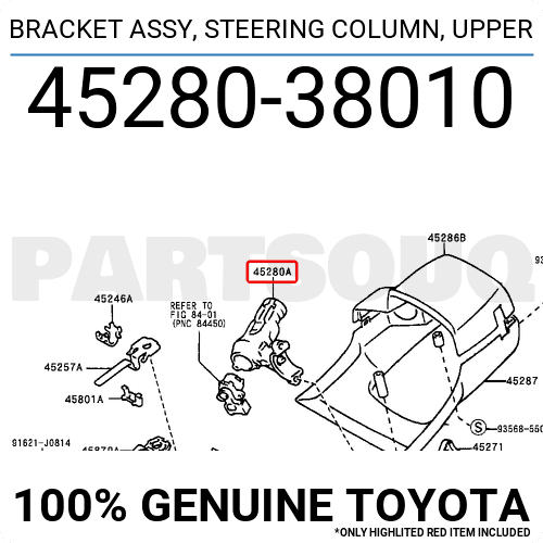 4528038010 Genuine Toyota BRACKET ASSY, STEERING COLUMN, UPPER 45280 ...