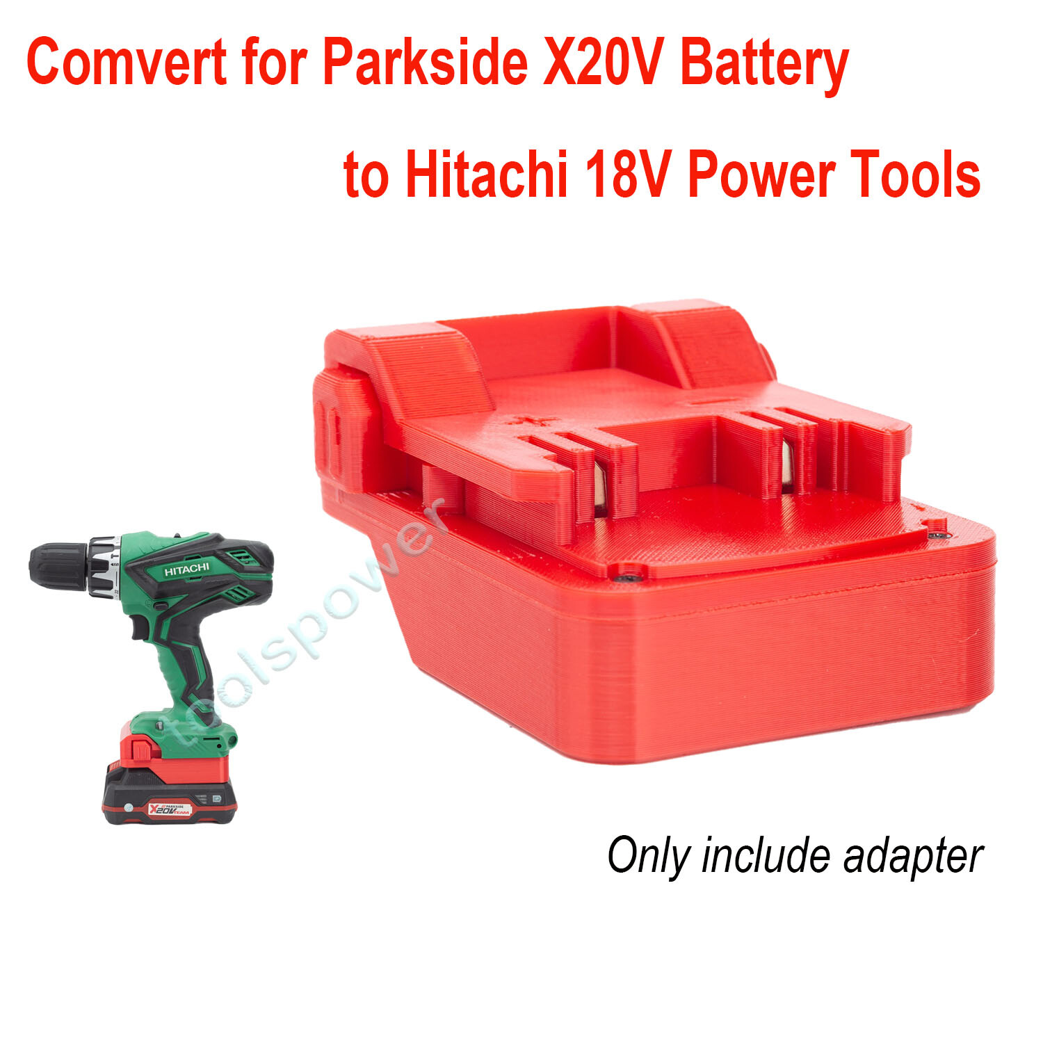 Tool Battery Adapter For x20v Parkside Battery to Dewalt Milwaukee ...