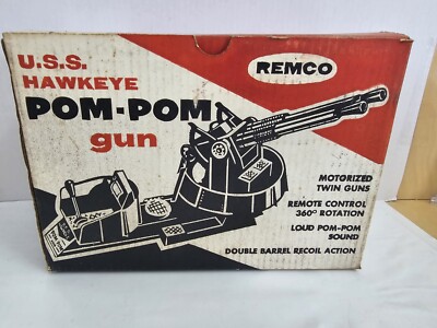 Vintage 1964 Remco Pom-Pom Gun US Navy Electronic Motorized W/ Box ...