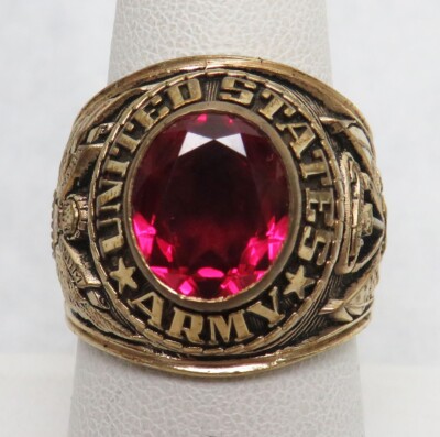 USA ARMY RED STONE MEN’S CLASS RING SIZE 9 | eBay