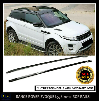 RANGE ROVER EVOQUE 2011+ L538 BLACK ALUMINIUM ROOF RAILS RACK BARS OEM ...