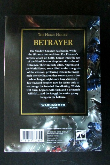 The Horus Heresy Betrayer Hardback 1st Edition Book 24 for sale online ...