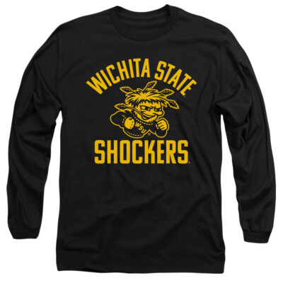 Wichita State Adult Long Sleeve T-Shirt One Color Logo, Black, S-3XL | eBay