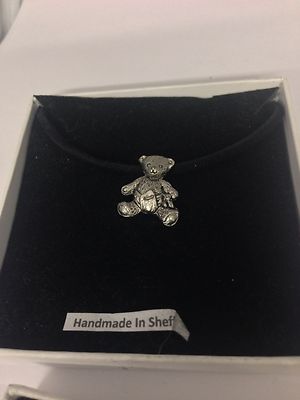 Baby Teddy PP-G73 Pewter Pendant on a BLACK CORD Necklace | eBay UK