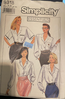 9318 Simplicity Essentials Misses Petite Blouse Sewing Pattern Cut ...