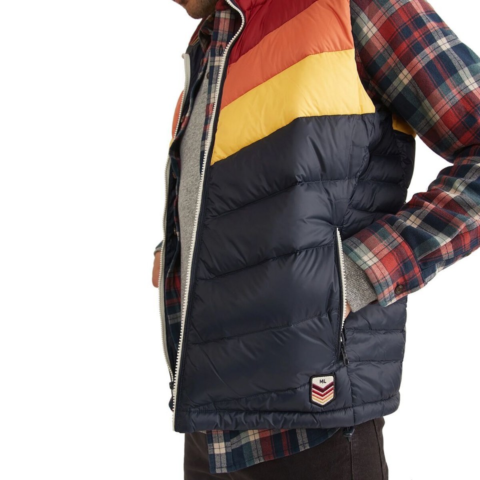 Marine Layer Archive Colorblock Reversible Puffer Vest - Men's Sunset ...