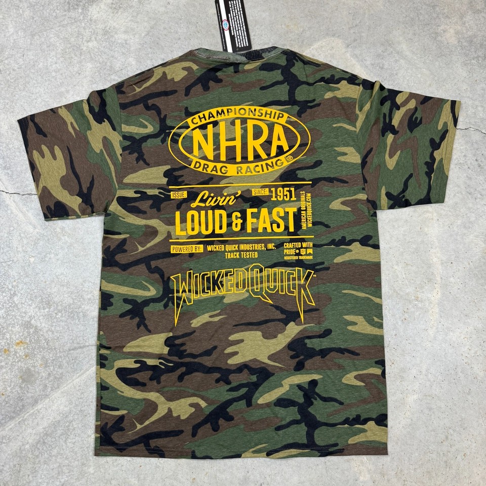 NEW Official NHRA Drag Racing Shirt Hot Rod Championship Mens Camo ...