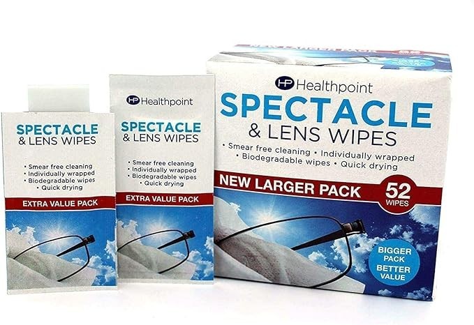 Healthpoint Spectacle Lens Wipes 312 Individually Wrapped Glasses ...