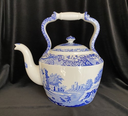 Spode Blue Italian Tea Kettle/Pot, oversized and in excellent condition ...