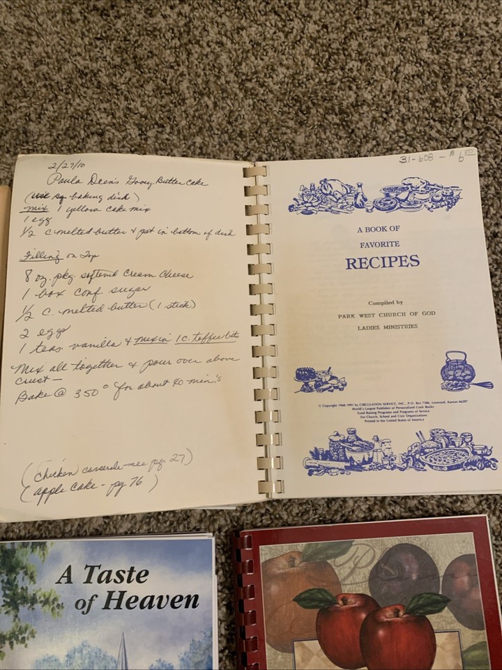 Lot of 6 Family Church Community Recipe Cookbooks Lot of 6 Spiral Bound ...