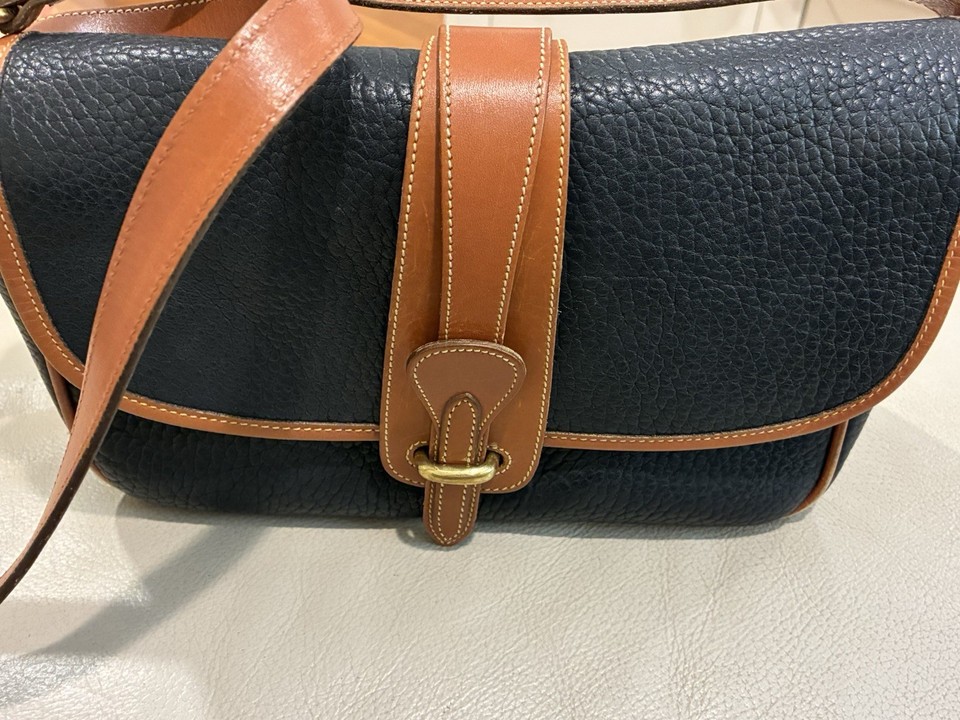 Vintage Dooney & Bourke Equestrian Crossbody All Weather Leather Black ...