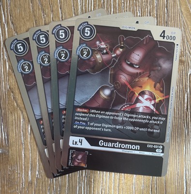 Digimon Digital Hazard Guardromon EX2-031 R NM Playset Of 4 | eBay