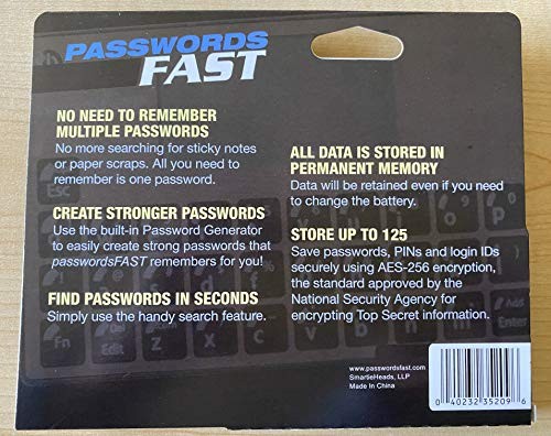 passwordsFAST Compact Offline Password Keeper (Encrypted) | eBay