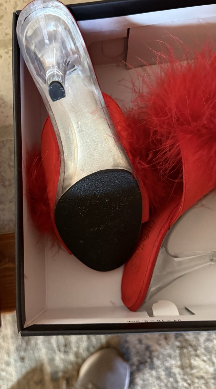 Pleaser CAR401 Sexy Red Mules Size 7 4” Heel - Gem