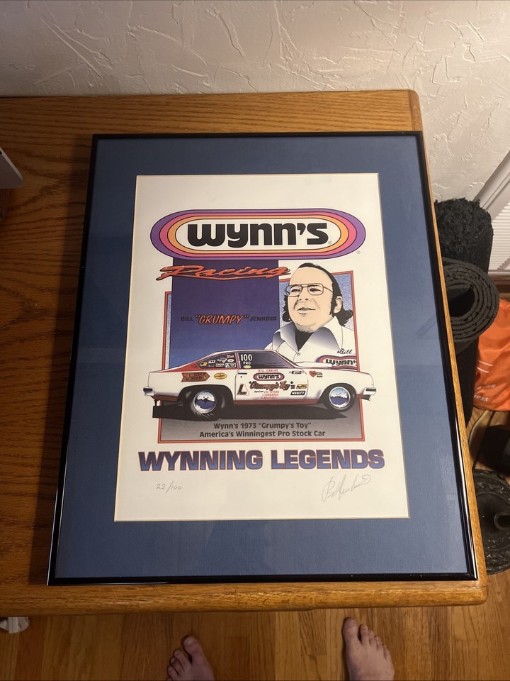Wynns Racing Grumpy NHRA Drag Racing Poster 23/100 Autographed By Bill ...