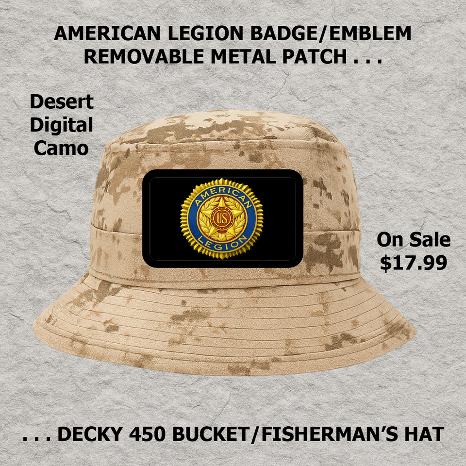 American Legion Emblem Removable Metal Patch | Bucket Hat in 11 Colors ...