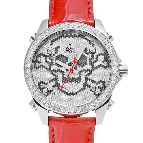 jacob five time zones skull diamond watch men TO189058 | eBay