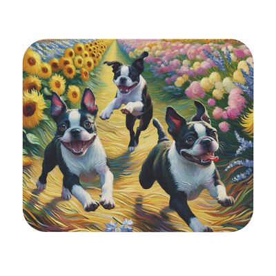 Mouse Pad (Rectangle) Boston Terriers in Vincent Van Gogh Style Design ...