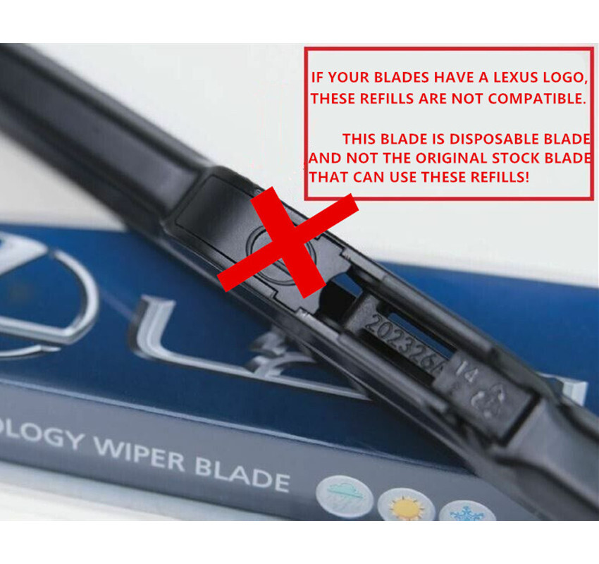 GENUINE PAIR FRONT WIPER RUBBER INSERTS REFILLS FOR 2018-2024 LEXUS ...