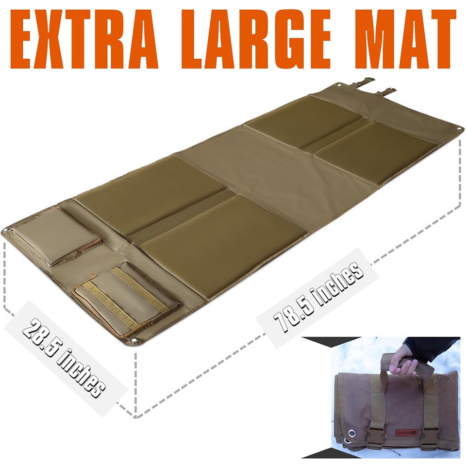 Large Tactical Shooting Mat Prone Padded Roll Up Hunting Range Rifle ...