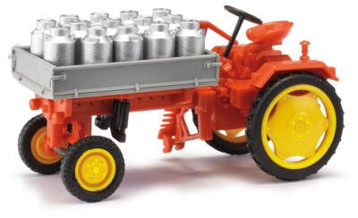 Busch 210005001 - 1/87 / H0 Tractor RS09 Platform + Milk Cans - New | eBay