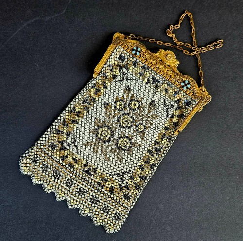 Antique 1920s Art Deco Mandalian MFG Co Enamel Flapper Mesh Purse | eBay
