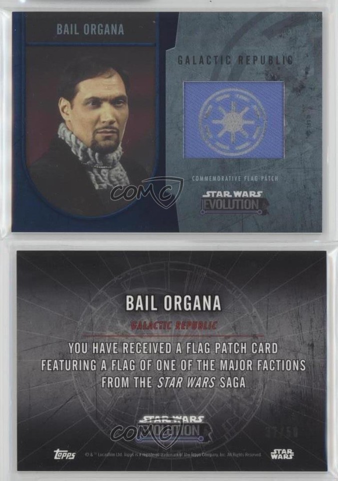 2016 Star Wars Evolution Commemorative Flag Silver /50 Bail Organa ...